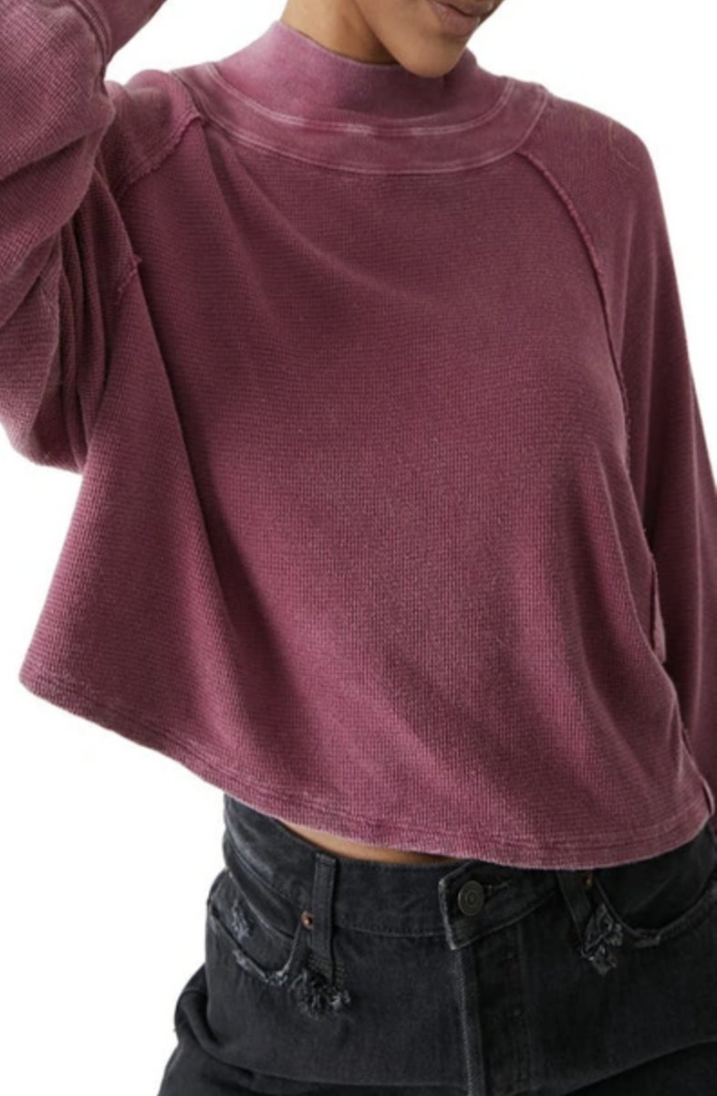 Free People We The Free Dreamy Mulberry Fun Times Turtle Thermal Pullo ...